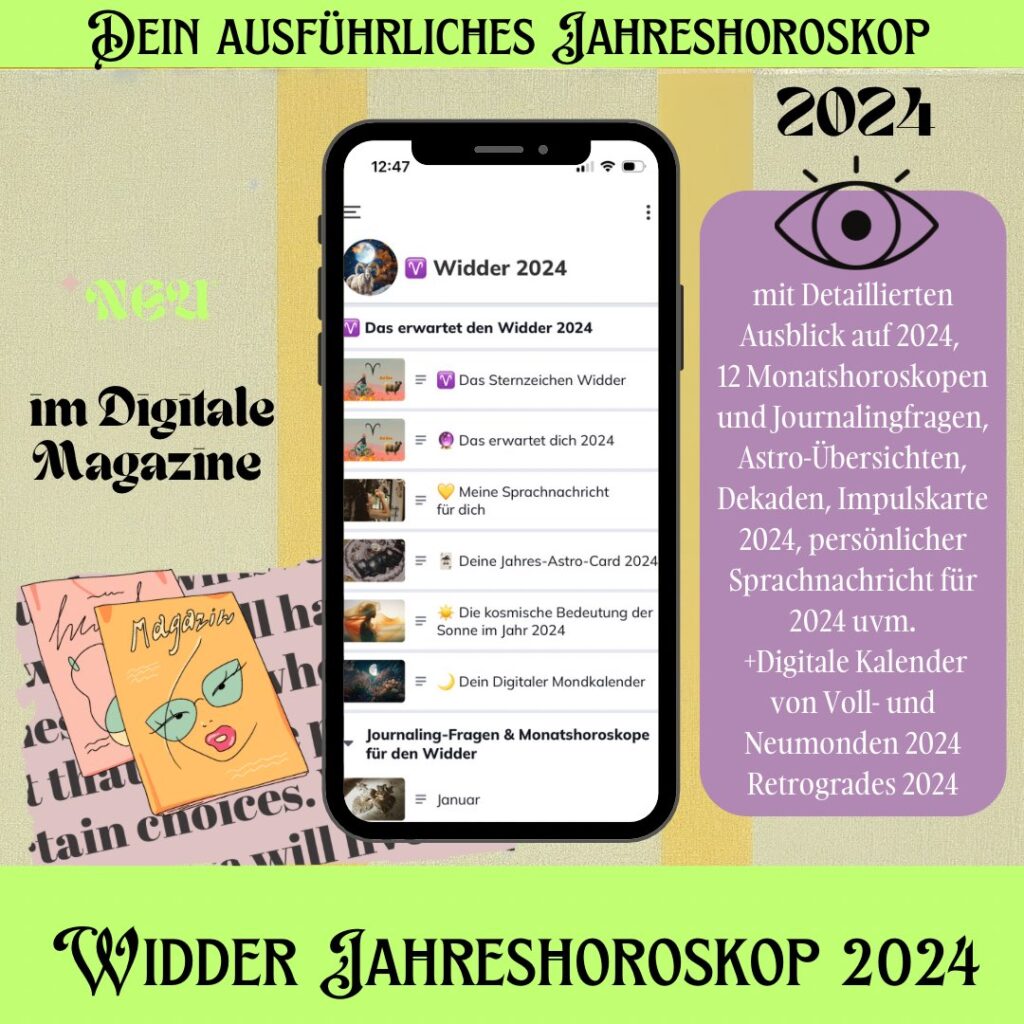 Widder Jahreshoroskop 2024 und Aszendent - Tanja Brock